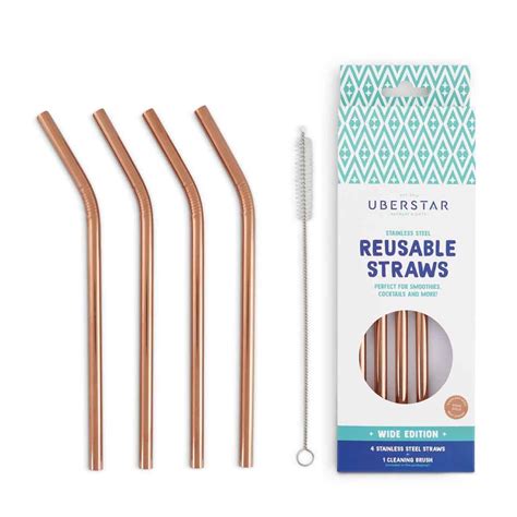 Reusable Straws Rose Gold Peace With The Wild