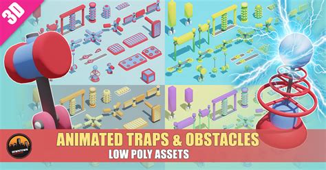 Low Poly Assets Animated Traps And Obstacles Vfx 3d Props Unity