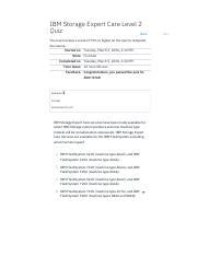 Understanding IBM Storage Expert Care Level 2 Quiz Guide Course Hero