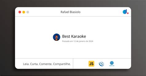 Best Karaoke Rafael Biasiolo Javascript Jquery Api Rest Dio