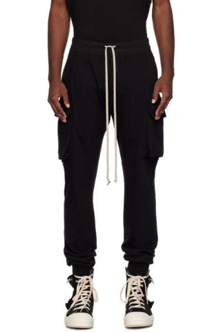 Black Mastodon Cut Cargo Pants By Rick Owens DRKSHDW On Sale