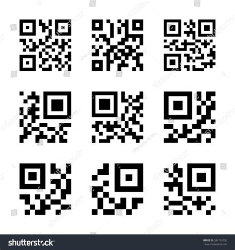 Simplified Qr Code Icon Set Vector Stock Vector Royalty Free