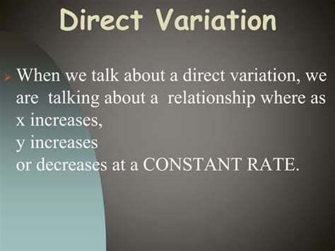 Direct And Inverse Variations Pptx