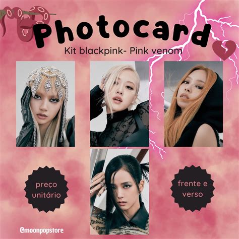 Kit Photocards Kpop Blackpink Born Pink Pink Venom Fanmade Frente E