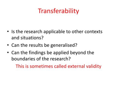 Credibility Validity Reliability And Transferability Pptx Science
