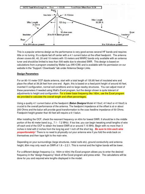 Ocf Dipole V2 Pdf Antenna Radio Electromagnetic Spectrum