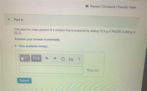 Solved Review Constants Periodic Table Part A Calculate Chegg