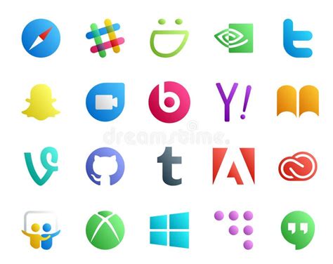 20 Social Media Icon Pack Including Adobe Github Snapchat Vine