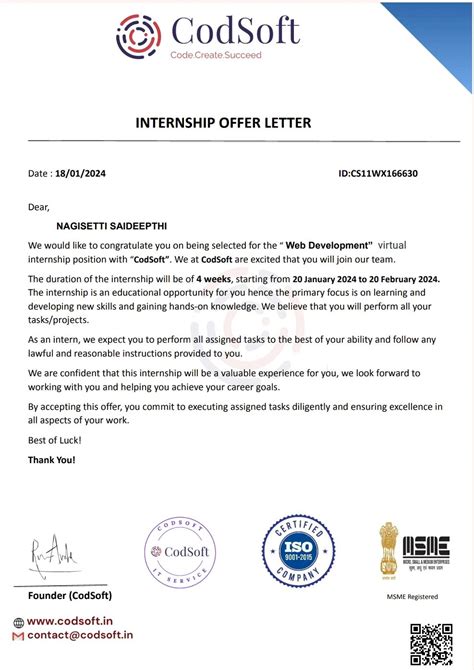 Nagisetti Sai Deepthi On Linkedin Internshipoffer Webdevelopment