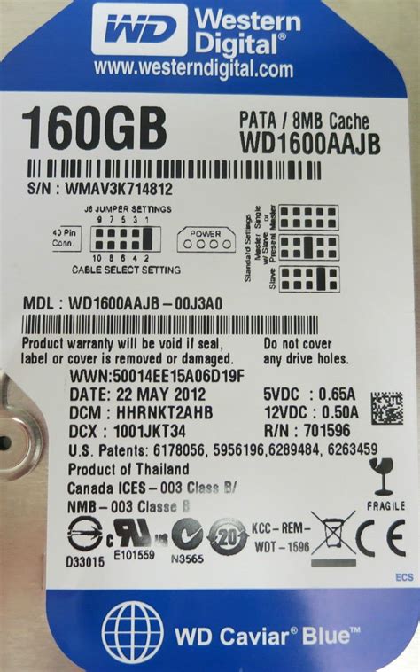 Western Digital WD1600AAJB 160GB 72K RPM 8MB Cache 3 5" Internal Hard Drive