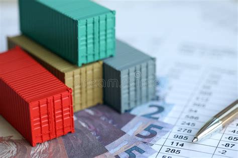 Company Shipping Cargo Containers In Brazil With Reals Money Bills And