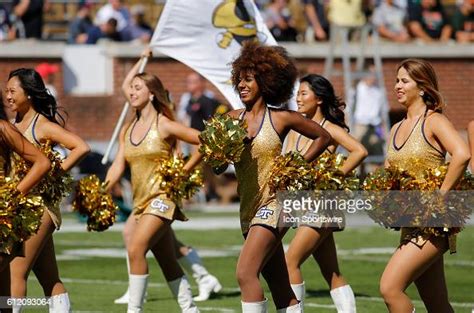 Georgia Tech Cheerleaders During The Ncaa Football Game Between The
