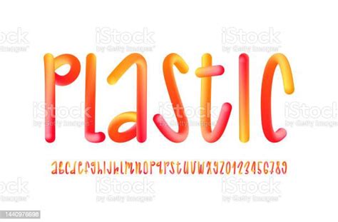 3d 유연한 네온 글꼴 관 알파벳 밝은 플라스틱 거품 문자와 숫자 벡터 일러스트 레이 션 10eps 3차원 형태에 대한 스톡 벡터 아트 및 기타 이미지 Istock