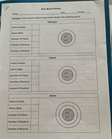 Solved Directions Use A Periodic Table To Draw A Bohr Model Chegg