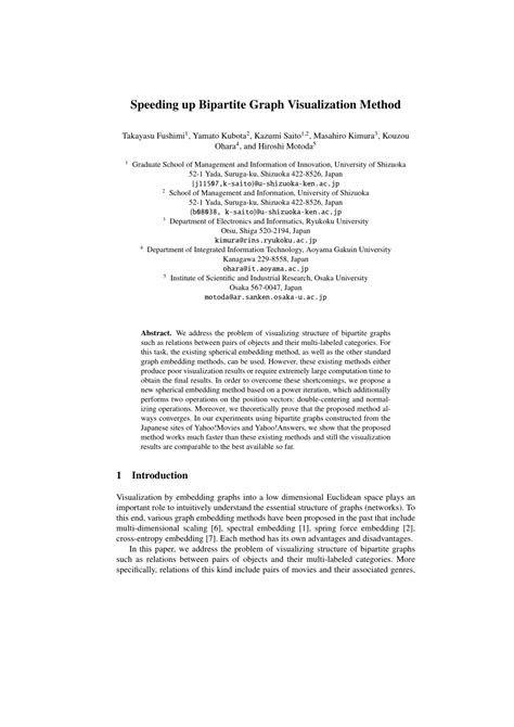 Pdf Speeding Up Bipartite Graph Visualization Method