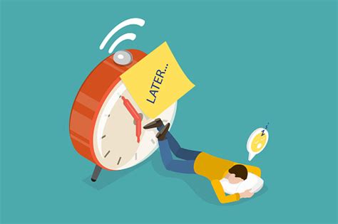 3d Isometric Flat Vector Conceptual Illustration Of Procrastination