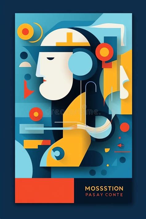 generative ai art gallery exhibition visitor stock illustration