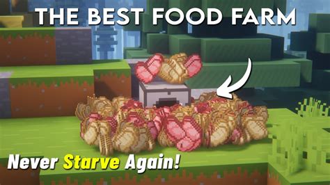 The Best Automatic Food Farm In Minecraft 120 Youtube