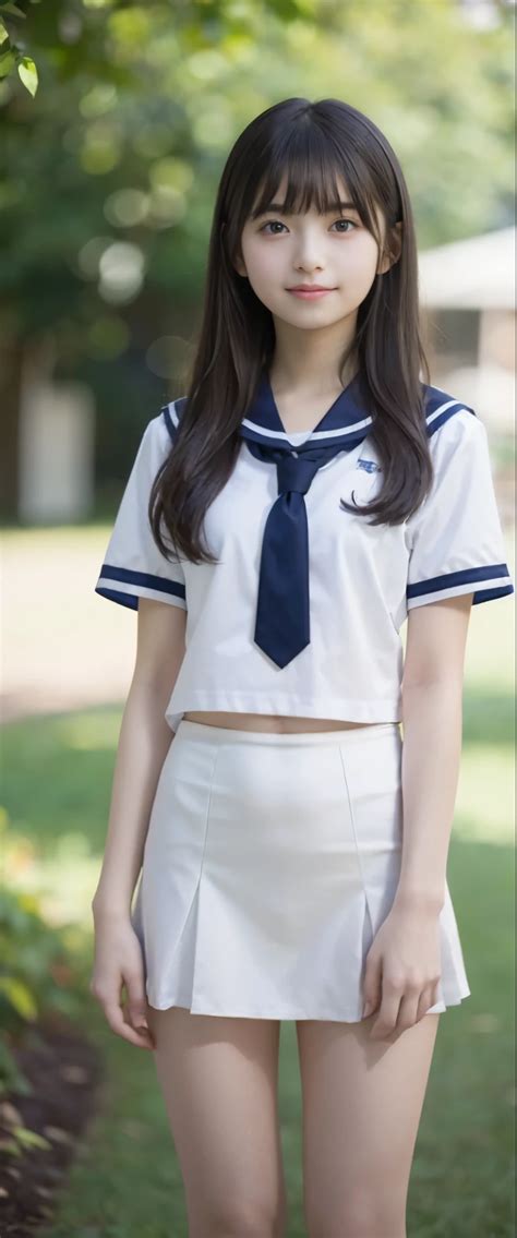 Arafed Asian Woman In A White Uniform Posing For A Picture Seaart Ai