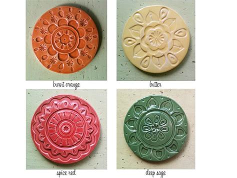 Handmade Ceramic Coaster Set Etsy