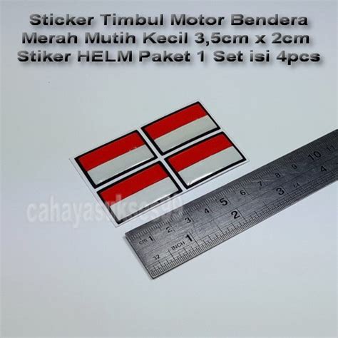 Jual Stiker Timbul Merah Putih Kecil Emblem Motor Sticker Helm
