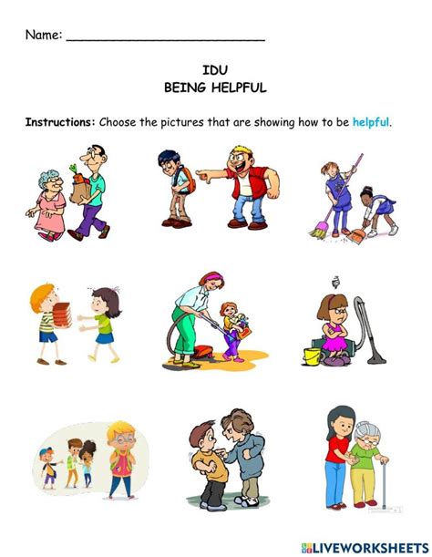 Being Helpful Interactive Worksheet Interactive Worksheets Helpful