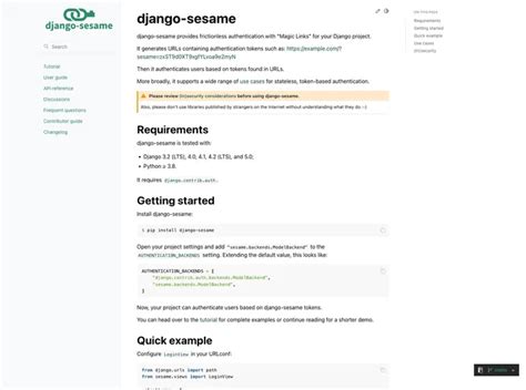 Django Sesame By Aaugustin A Django Template Built At Lightspeed