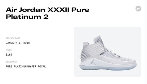 Air Jordan Xxxii Pure Platinum 2 Aa1253 007 Raffles And Where To Buy