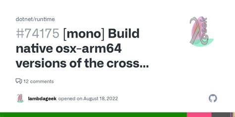 Mono Build Native Osx Arm64 Versions Of The Cross Compilers · Issue