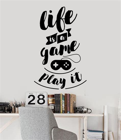 Vinyl Wall Decal Gaming Quote Teen Room Video Game Stickers Mural Uniq