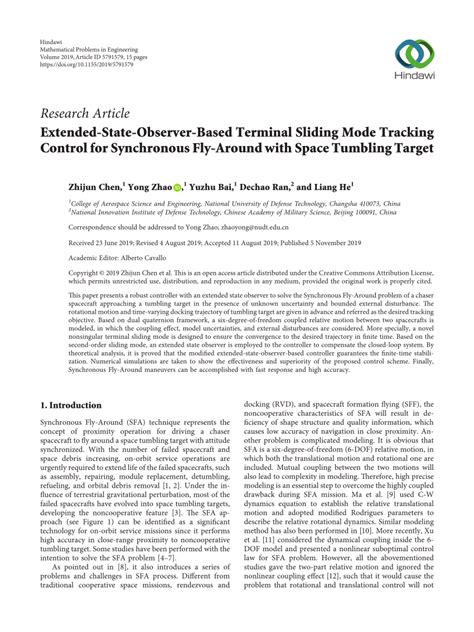 PDF Extended State Observer Based Terminal Sliding Mode Tracking Control For Synchronous Fly