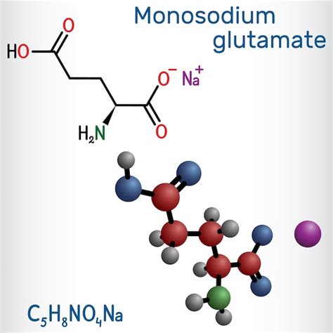 Premium Vector Monosodium Glutamate Msg Sodium Glutamate Molecule It Is Flavor Enhancer E621