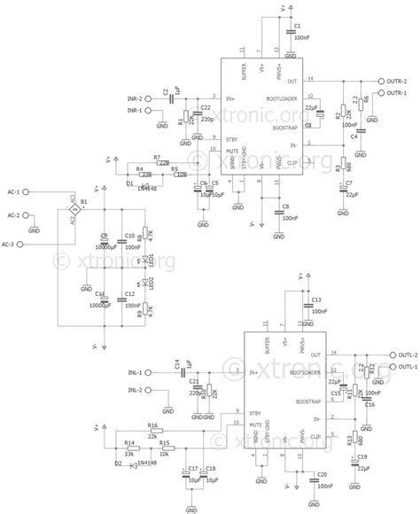 Stereo Audio Power Amplifier Tda X Circuit Power Audio Amplifier Stereo IC TDA