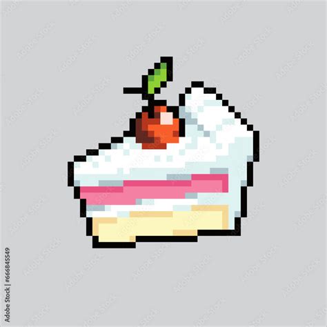 Pixel Art Illustration Party Cake Pixelated Party Cake Birthday Party