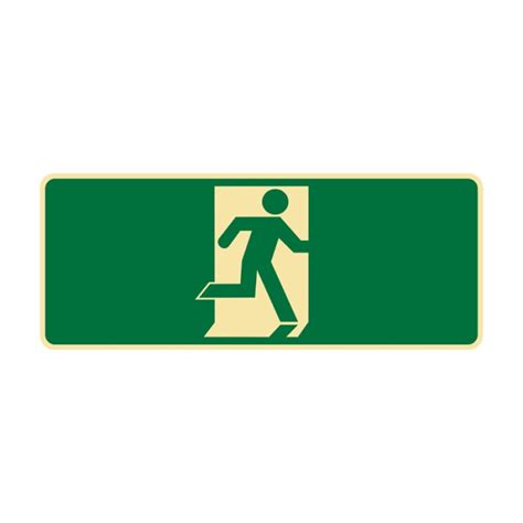 Exit Sign Right Running Man Luminous Metal Seton Australia