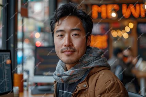 Asian Engineer Develops Coding App Using Software Data At Office With Computer Monitor Premium