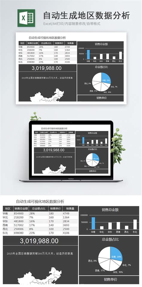Automatic Generation Of Visual Regional Data Analysis Excel Temp Excel