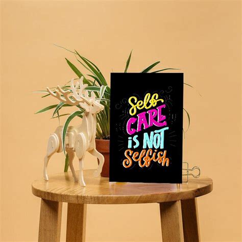 Poster Self Love Motivational Quote Mental Health Wall Art Wooden
