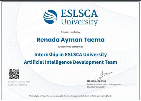 renada ayman on linkedin ai internship achievement teamwork