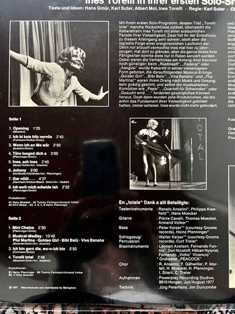 Ines Torelli Torelli Total SIGNIERTE LP GEWASCHEN Kaufen Auf Ricardo