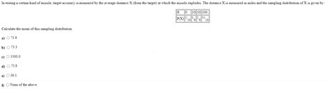 Solved Calculate The Mean Of This Sampling Distribution A Chegg