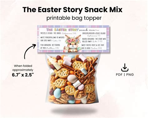 Easter Story Snack Mix Printable Sunday School Religious Tag