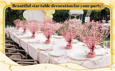 Wenqik 6 Pcs Spray Centerpiece Foil Star Centerpieces