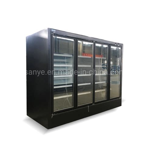 Supermarket Commercial Glass Door Vertical Display Freezer Beverage