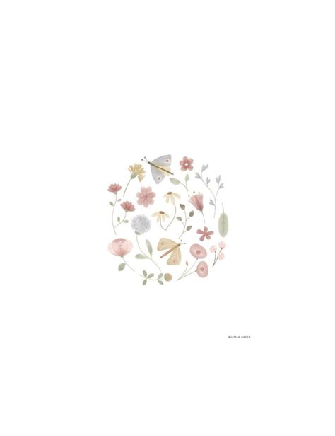 Poster Flowers And Butterflies