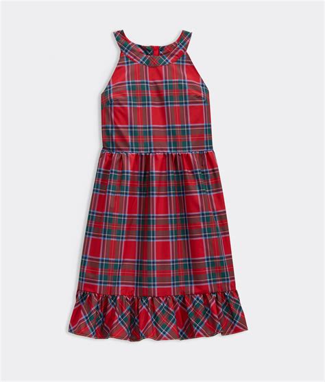 Shop Girls Nantucket Tartan Taffeta Dress At Vineyard Vines