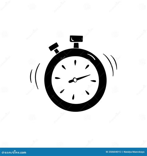 Stopwatch In Simple Style Vector Illustration Timer Silhouette For Print And Design Stock