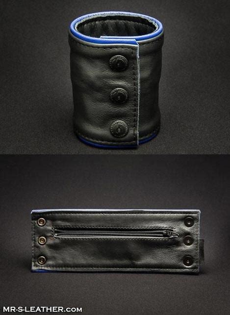 Mr S Leather Piped Wristband Zipper Pocket ⋆ Underground Fetish