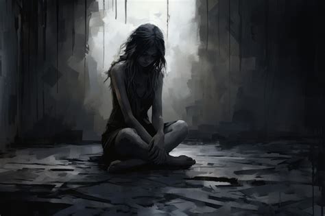 Premium Ai Image Depression Art Sad Depressed Girl