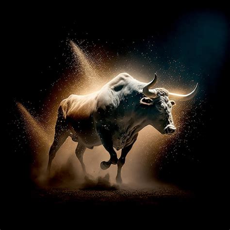 Premium AI Image | An energetic bull ready for battle against the dusty ...